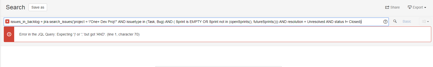 Solved: JQL Query for extracting all backlogs related to a...