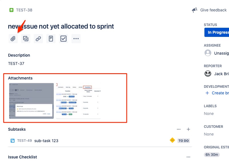 When creating a new defect in the new view attachm...