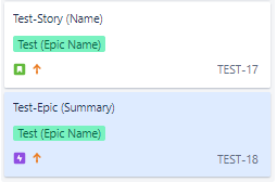 Epic summary shows when linking story to Epic