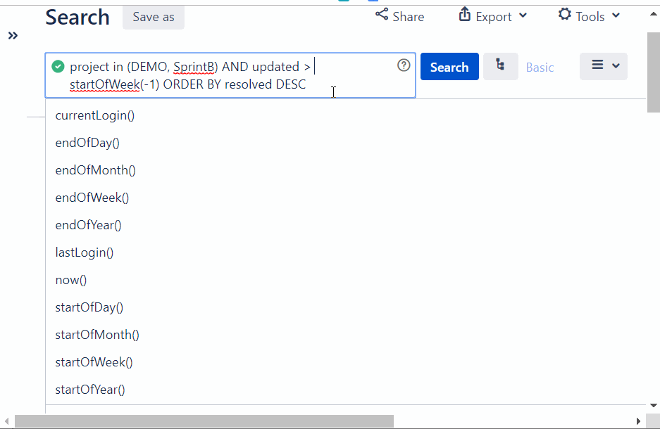 Jira-Grid View with links