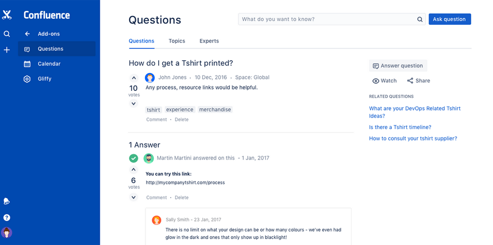 Internal Forum within Confluence