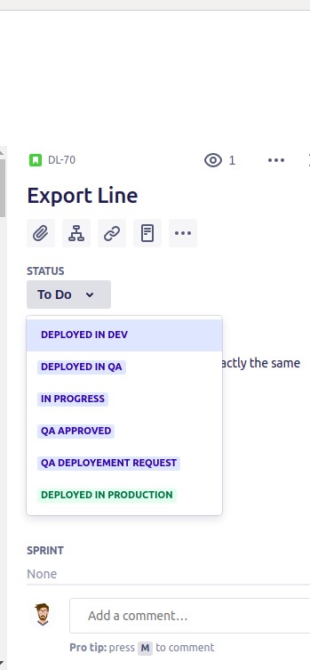 Status creation order display
