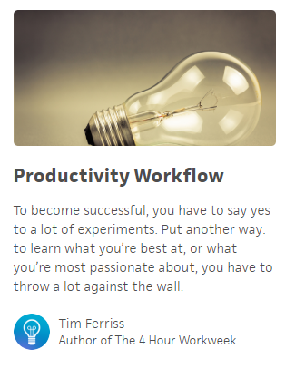 Tim Ferriss' Productivity Workflow - Atlassian Community