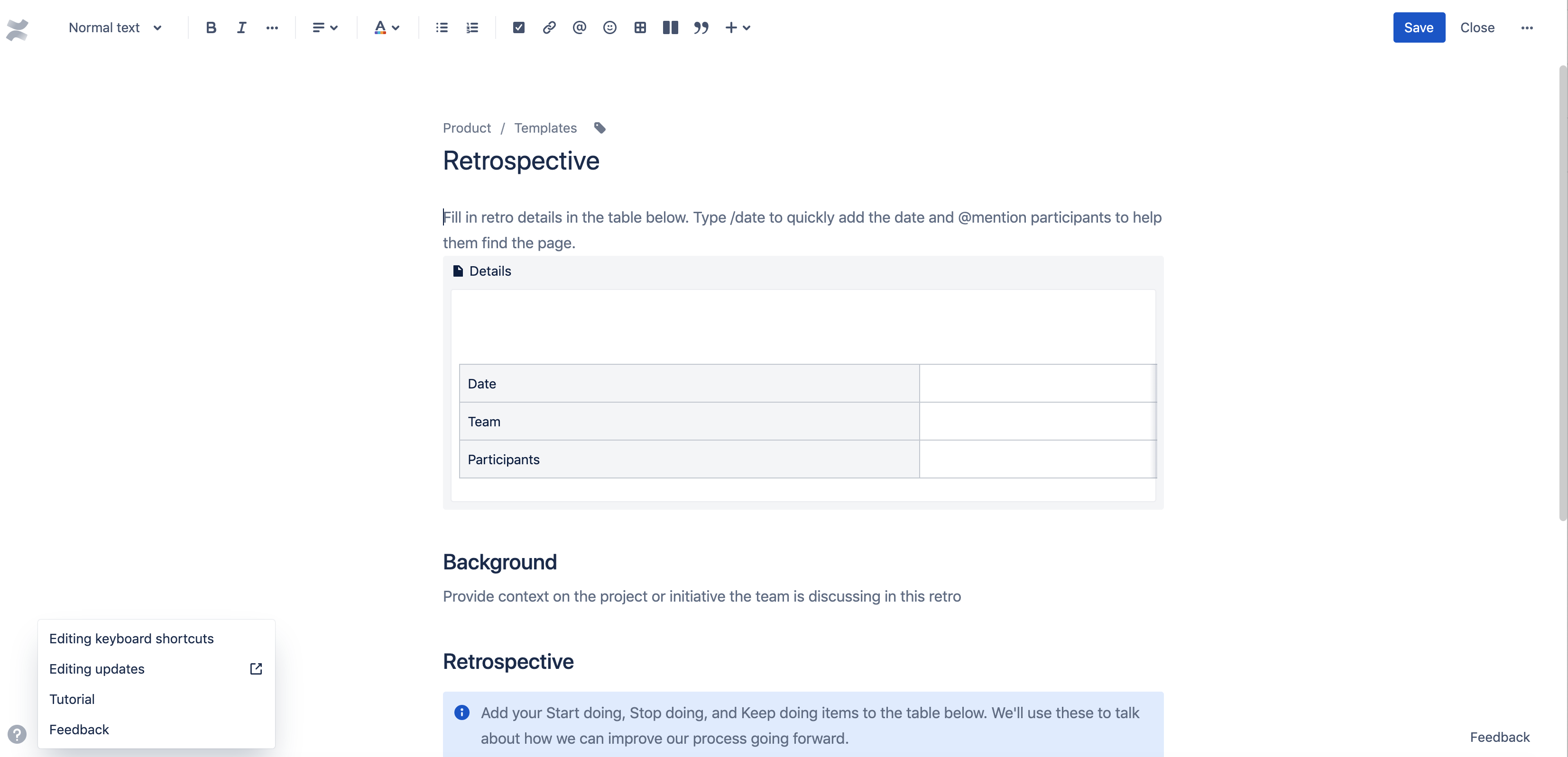 Solved: How to setup a Layout for Retrospective