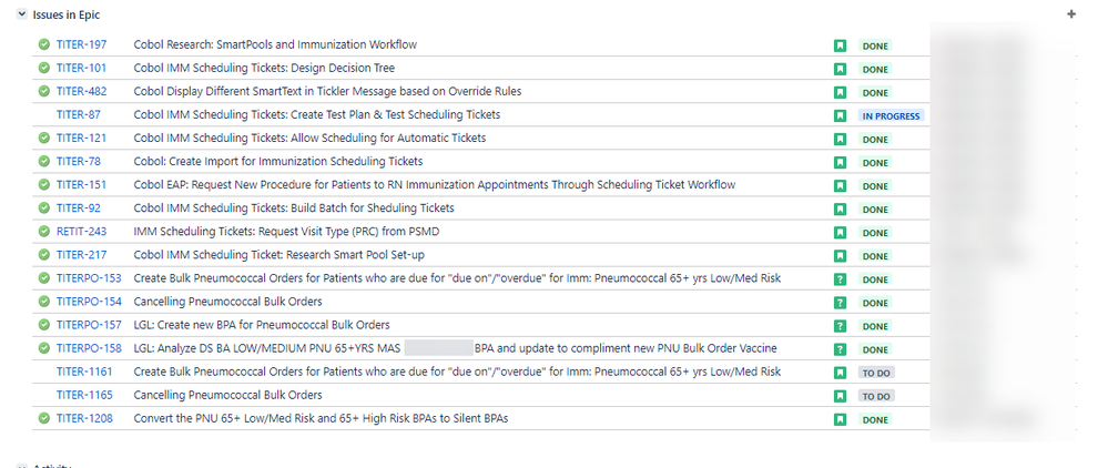 Customizing Issues in Epic Columns Customizing Issues in Epic Columns