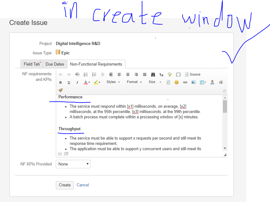 Template when applied to issue and project It is c...