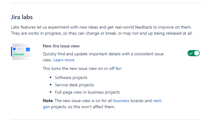 Switching To The New Jira Ui