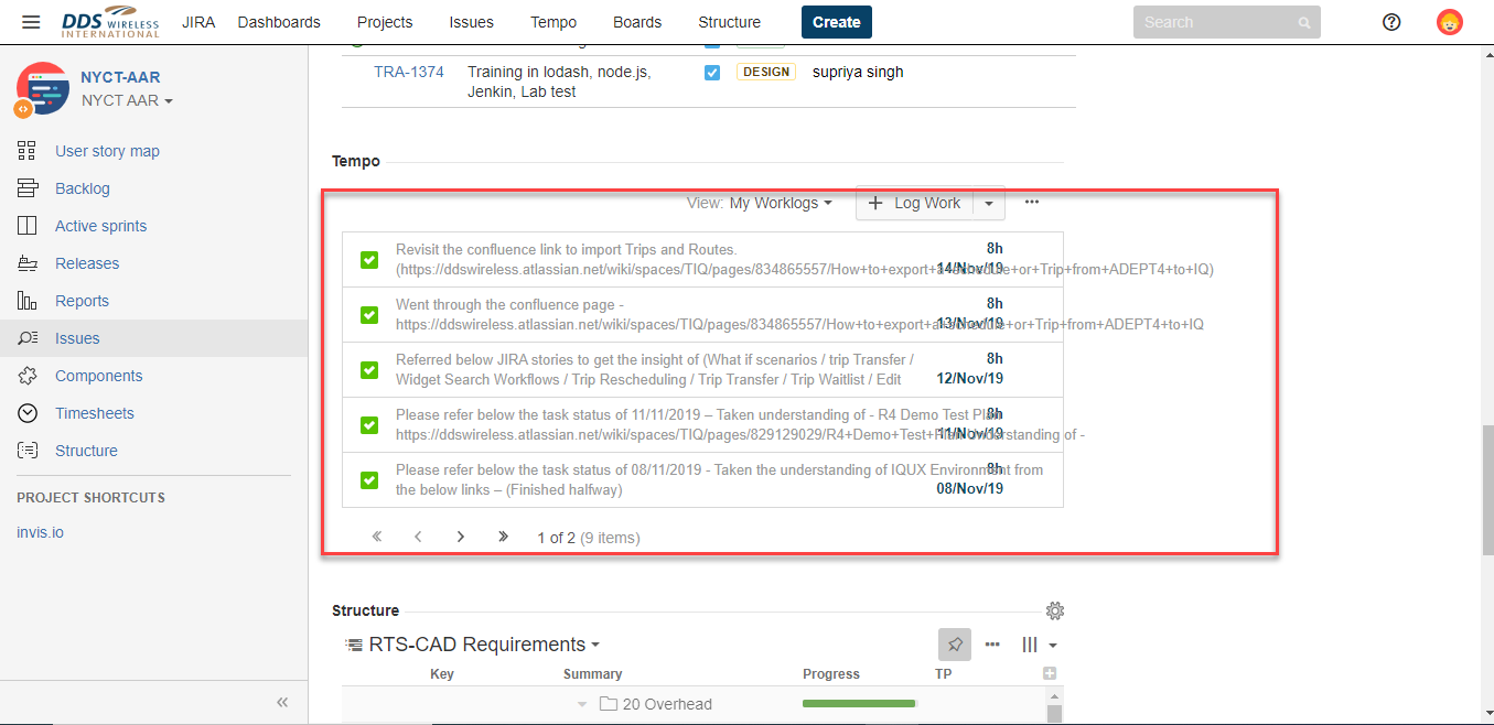 I have found a UI/UX issue in JIRA under "Work Log...