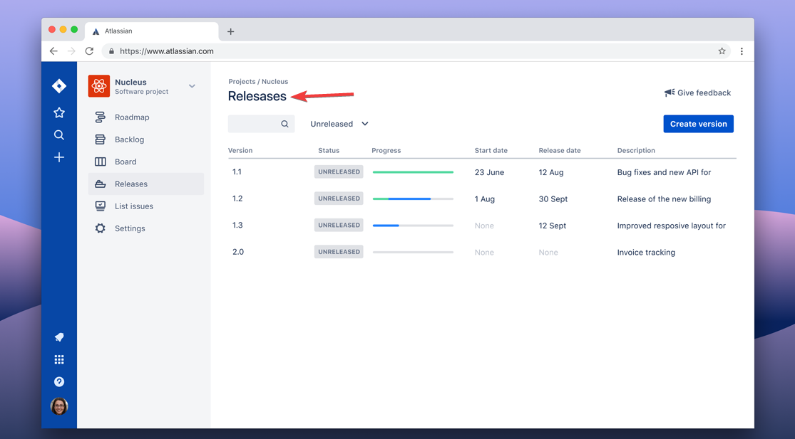 Releases and Versions are now available in Jira Software Cloud next-gen projects!