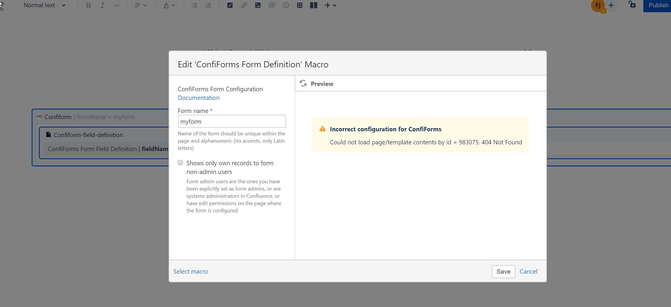 Solved: Unable to find 'Confiform form' macro on the confl...