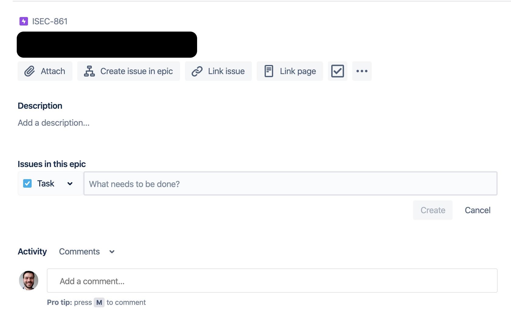 Solved: Created tasks via 'create issue in epic' in an epi...