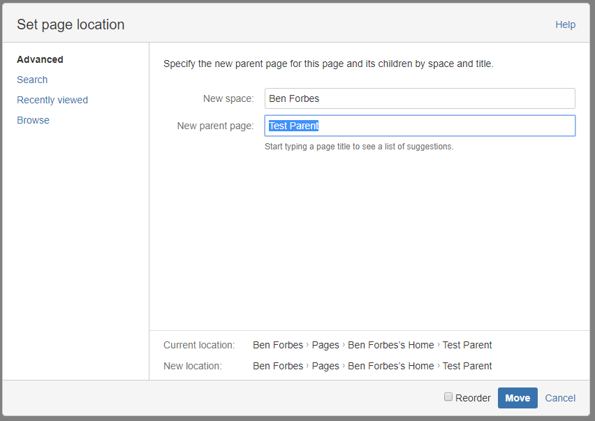 Why does Confluence display the parent page incorr...