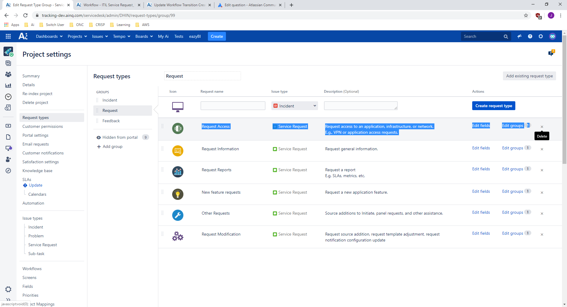 Adding a drop-down option to one Request Type with...