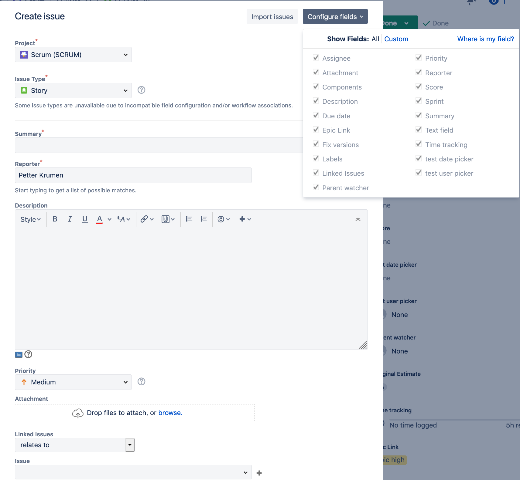 Not able to edit issue layout