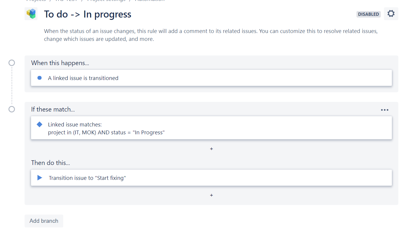 Jira Service desk Automation rules, request status...
