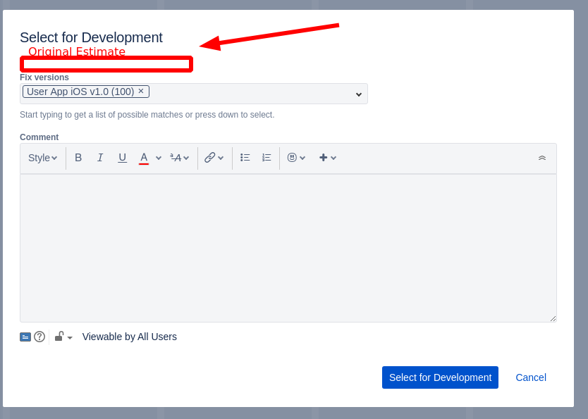 How to add field Original Estimate when task goes ...