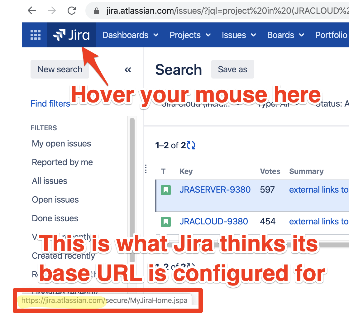 Create a custom URL for Jira