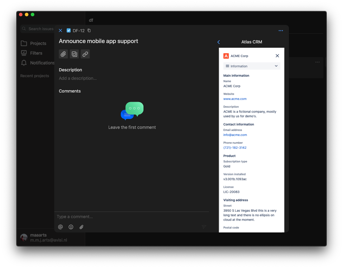 Solved: Atlas CRM through JIRA mobile app