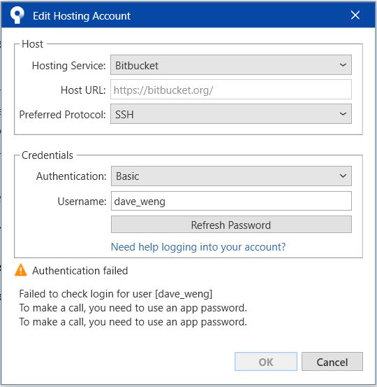 Sourcetree: "Failed to check login for user" Error