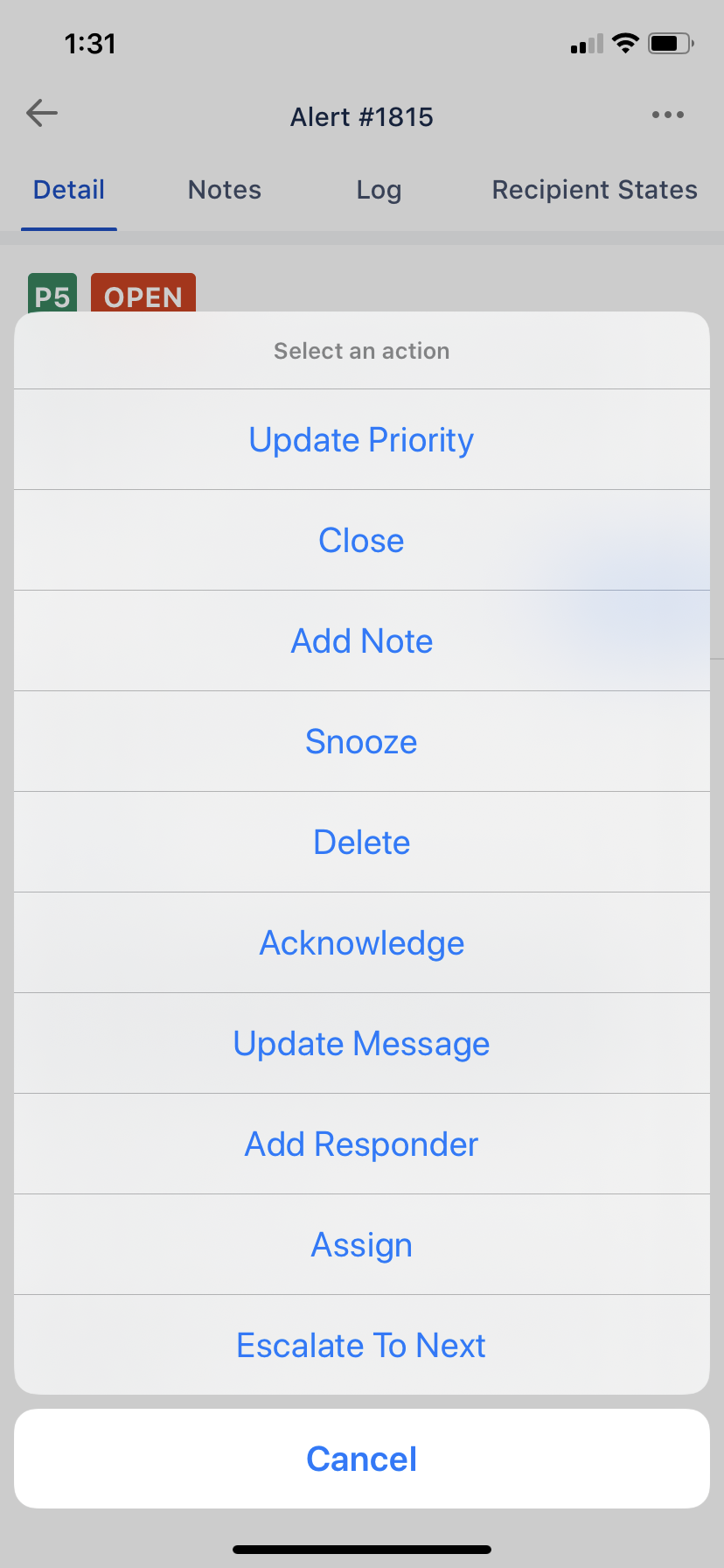 Solved: Can I "Escalate to next" with OpsGenie Mobile App?