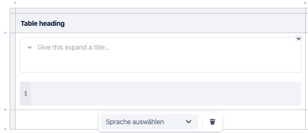 How to add a code block to an expand element withi...