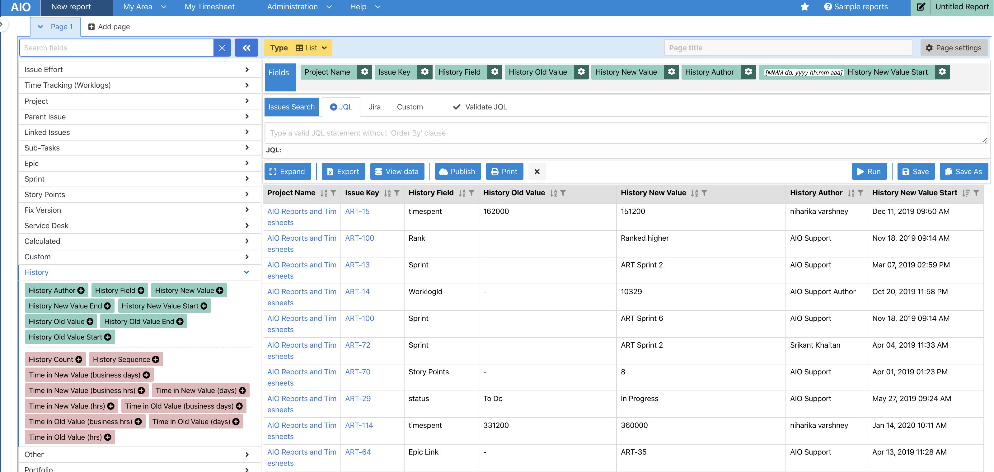 Solved: JQL Query Return The Issue History for a Given Iss...