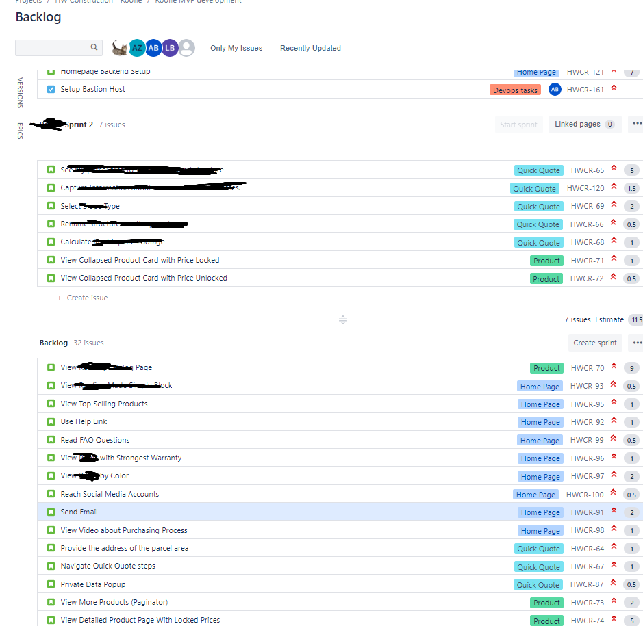 How can I add dividers into the Backlog Items