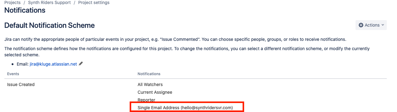 Jira Issue Collector Email Notification