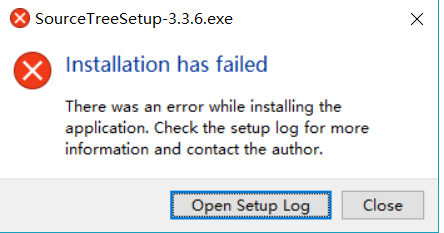 sourcetree installation has failed