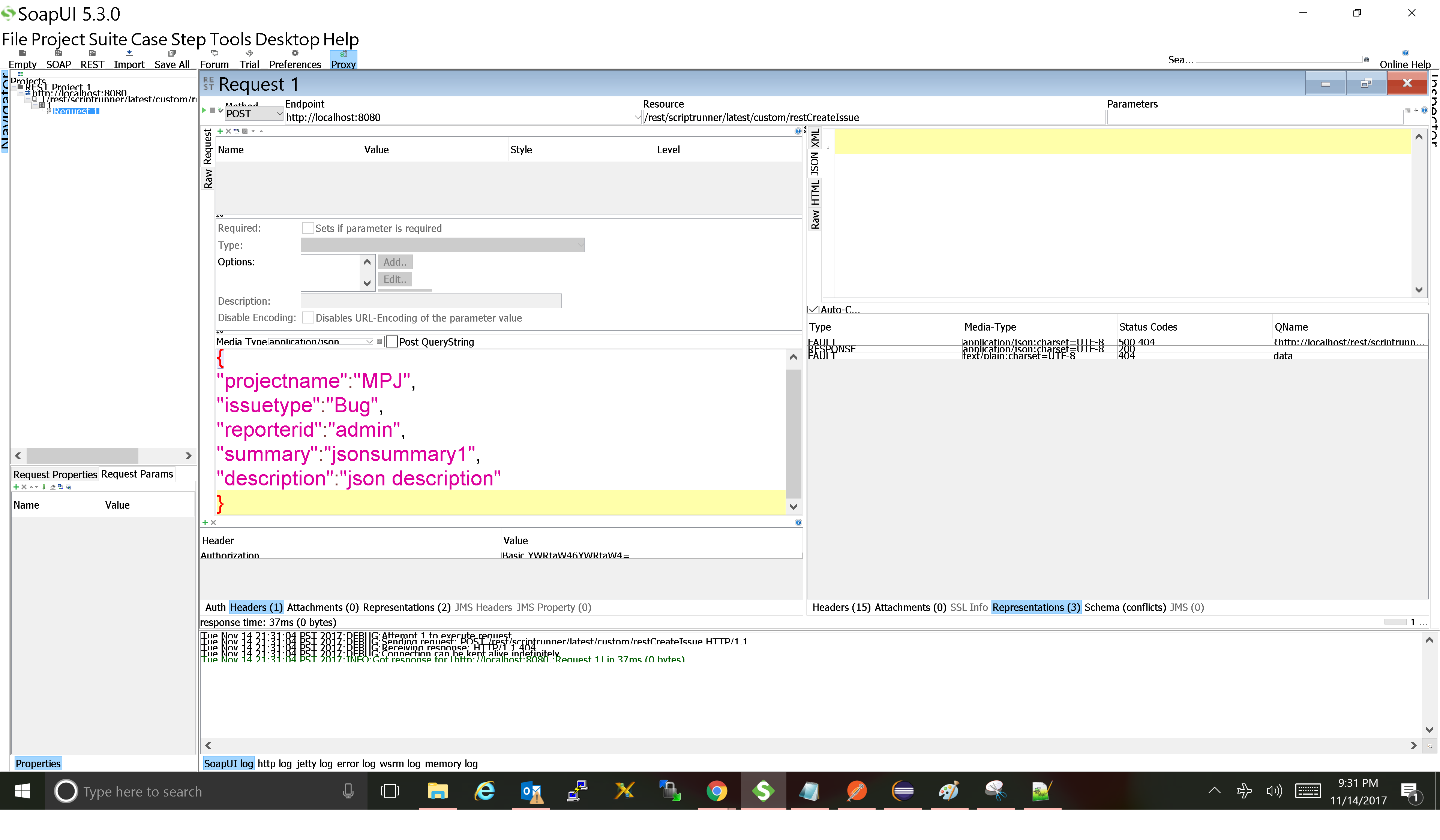 Solved: Scriptrunner rest end point - create issue