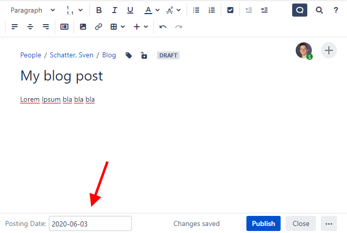 Solved: Set publishing date when creating blog post Solved: Set publishing date when creating blog post