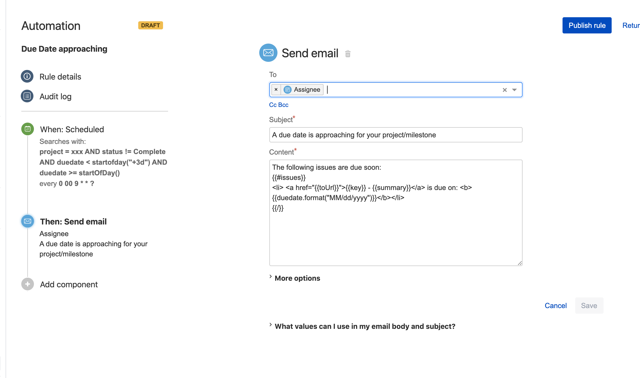 Solved Jira Automation Email Loop Through Issues For Ea