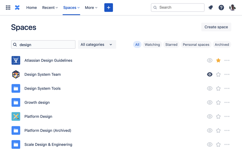 A refreshed Space directory for Confluence Cloud
