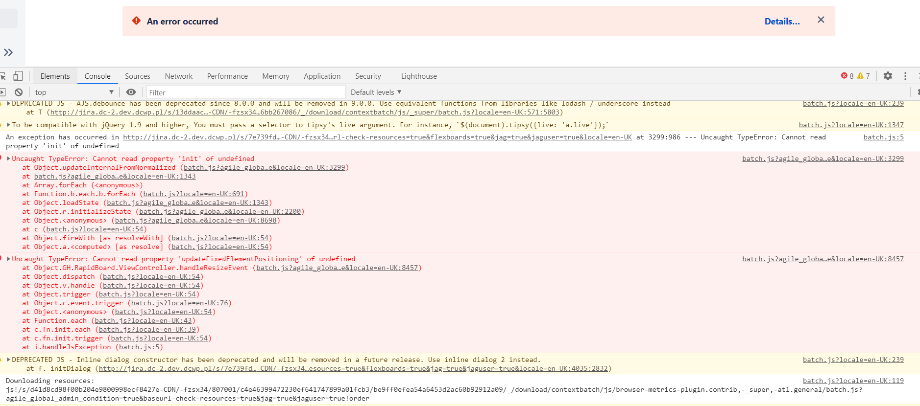 Boards Crashing After Upgrading Jira To 861 8 