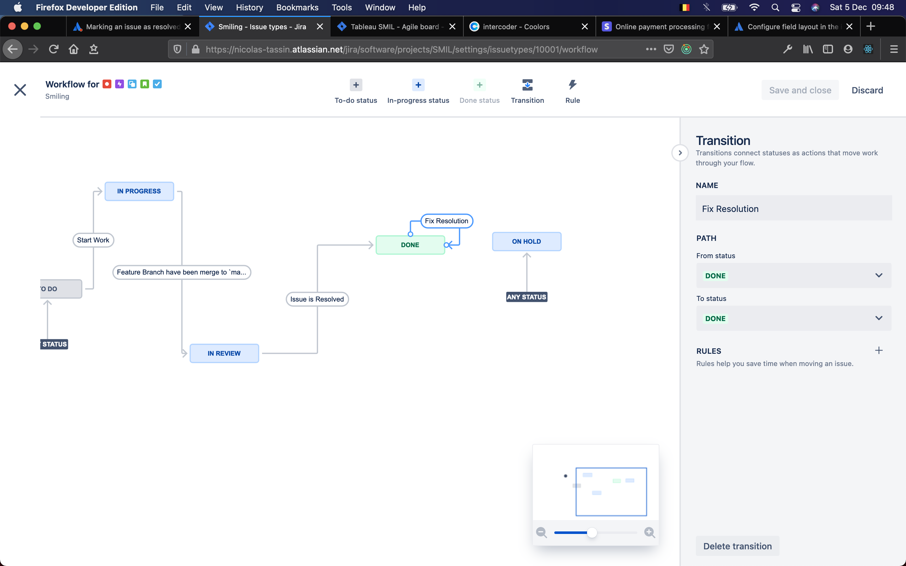 Marking an issue as resolved/completed
