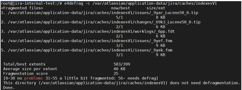 How to check the fragmentation and do defragmentat... - Atlassian Community