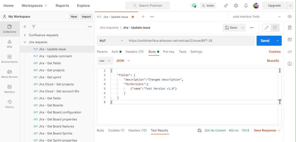 How to update an existing Jira Ticket with rest AP...