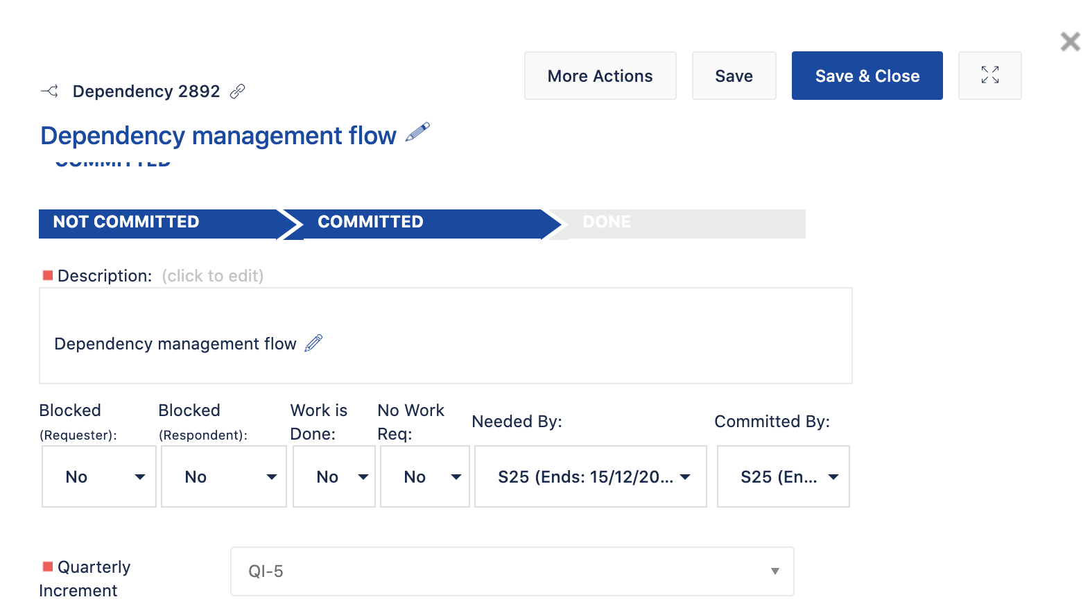 Flow of Dependency Management in Jira Align