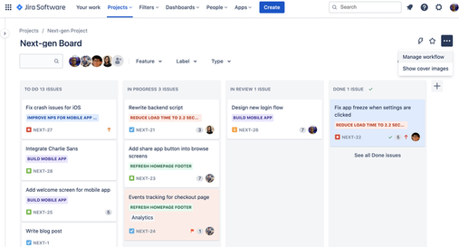 Workflow transition rules in next-gen projects