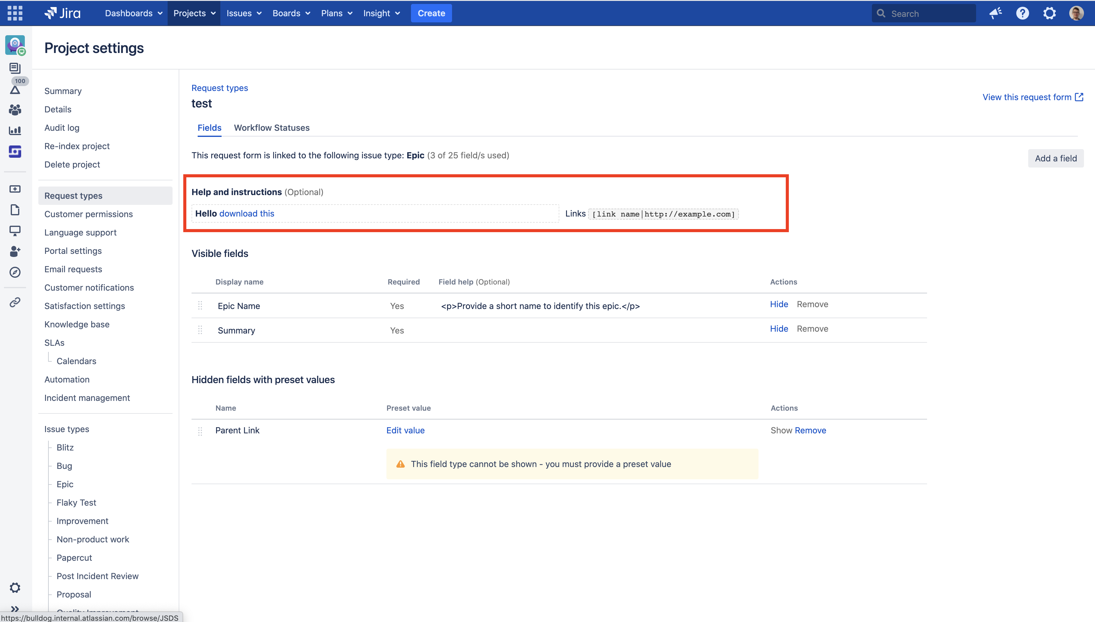 Issue Field Attachment