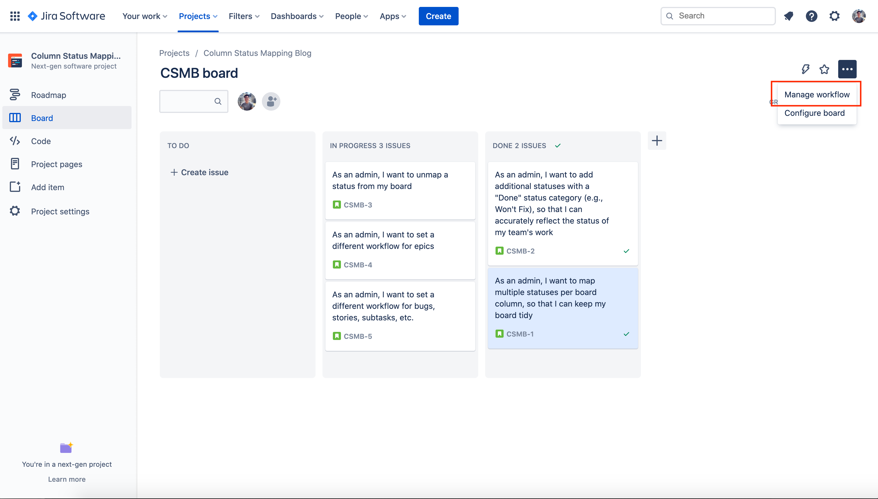 New Features Additional Done Statuses Map Multi Atlassian Community