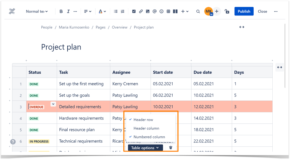 How to Work With Tables in Confluence Cloud - Atlassian Community