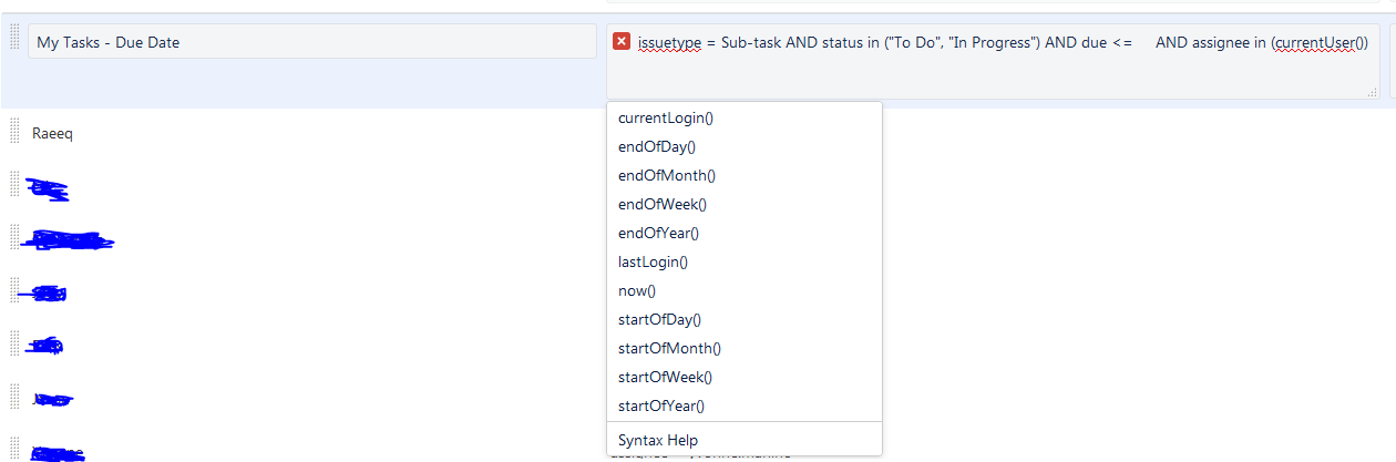 Help with JQL query for subtasks with a due date l...