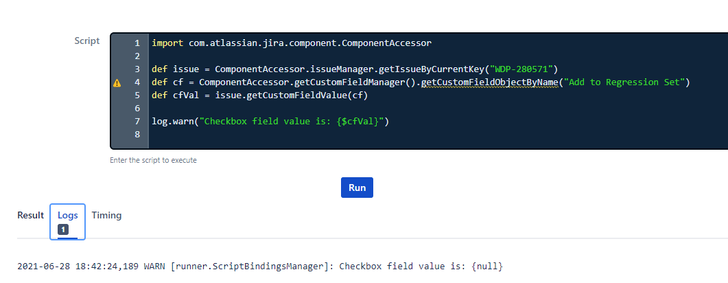 Update checkbox based on other field value - Scrip...