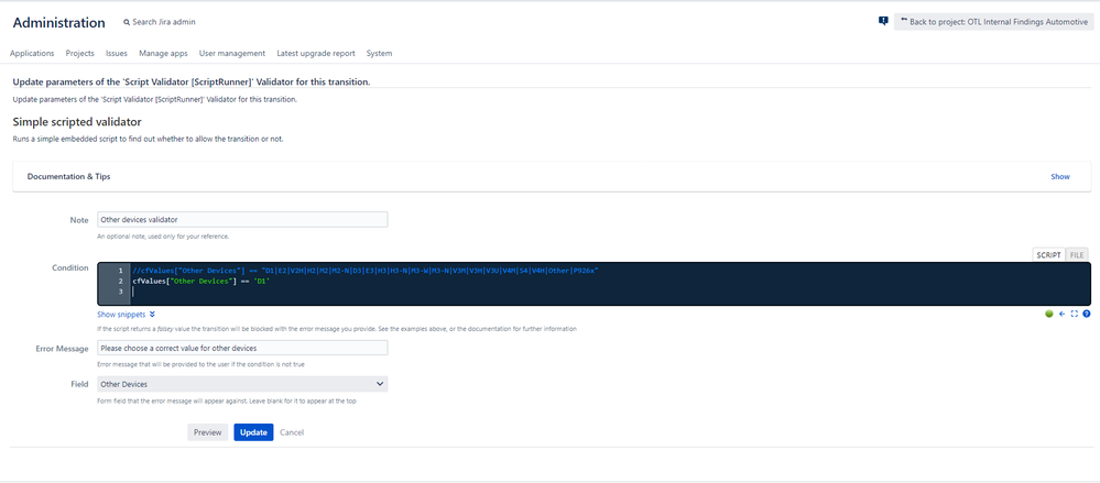 Solved Need To Use Regex Validation On Scriptrunner For A
