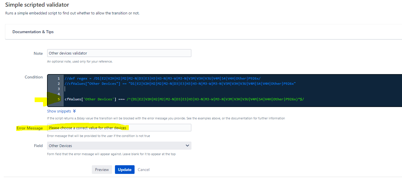 Solved Need To Use Regex Validation On Scriptrunner For A