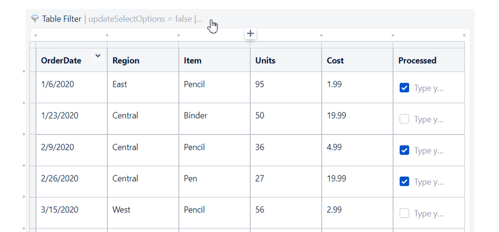 Regarding Filter Table Macro Usage