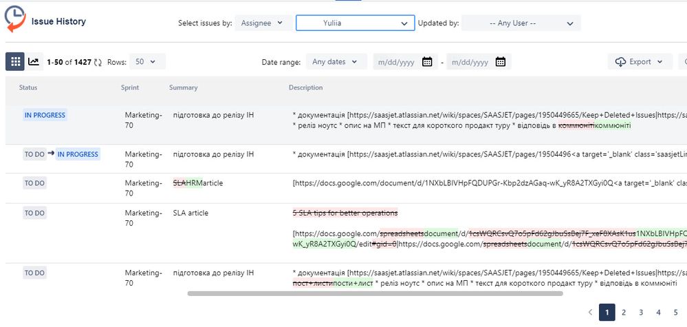 How can I see prior versions of a story in Jira