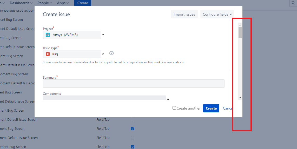 Solved: How to make 'Create Issue' pop up bigger