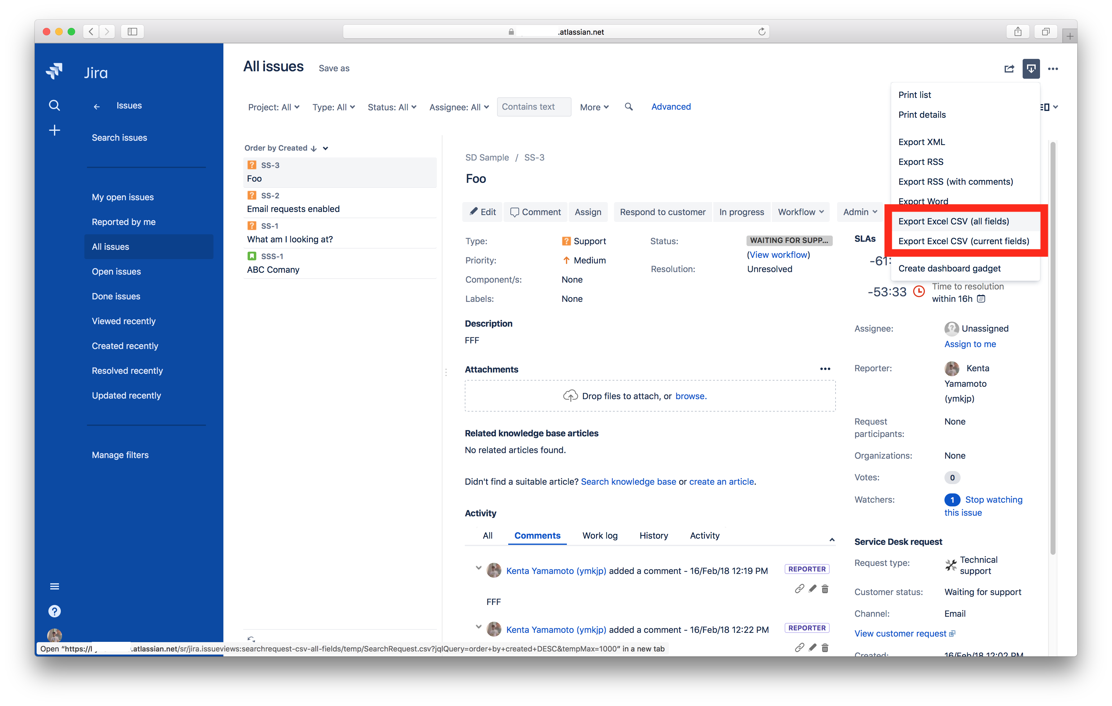 Jira Cloudで1000件を超える課題をCSVエクスポートしたいとき - Atlassian Community